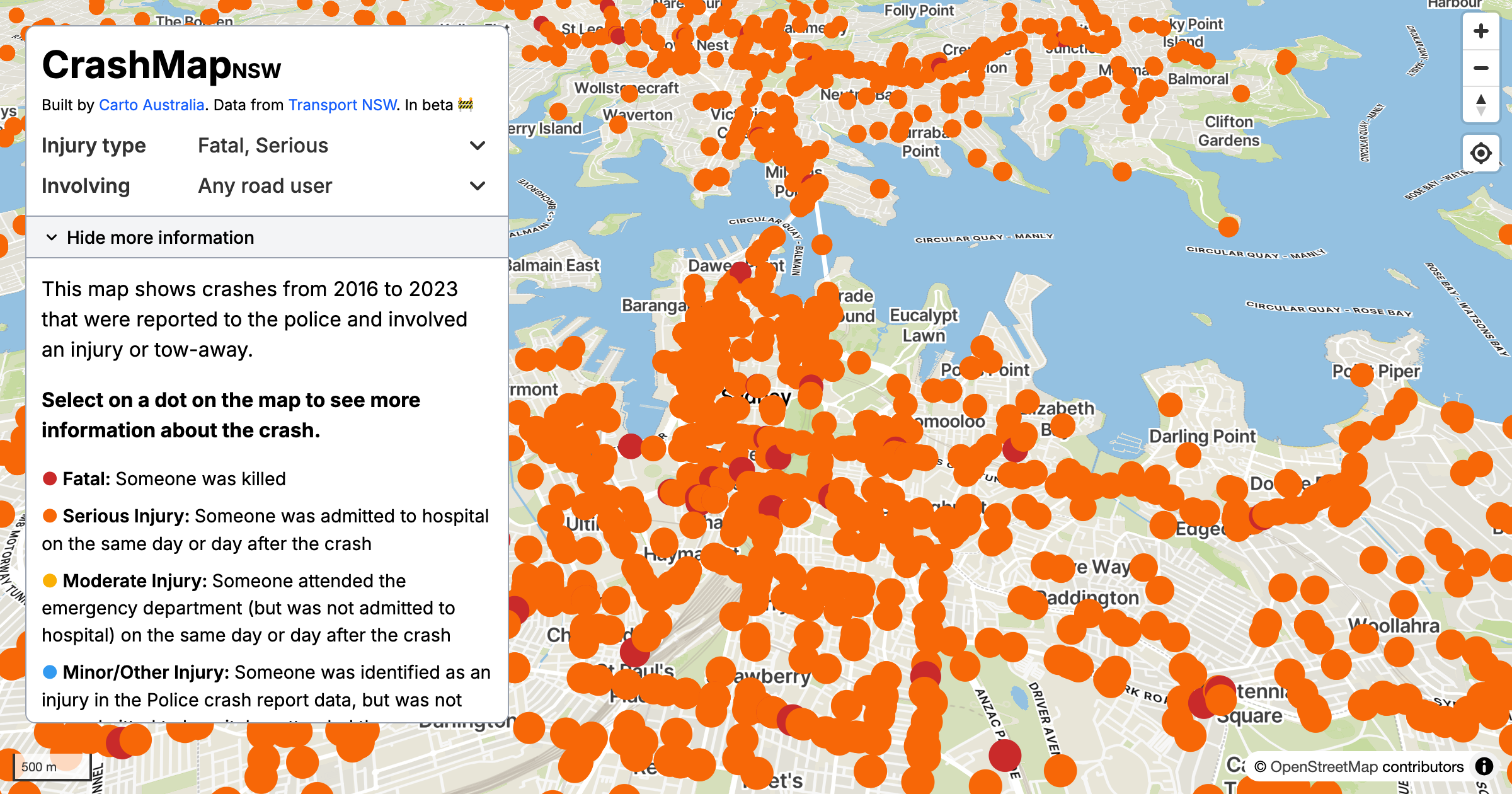 NSW Road Crash Map | carto.au